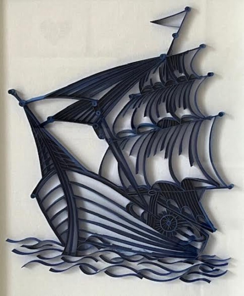 Sailing Boat Handmade Quilling Art Wall Hanging Decoration - Etsy
