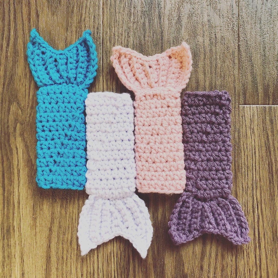 Crochet Mermaid Tail Freezie Cozies, Popsicle Sleeves Ice Pop Holders ...