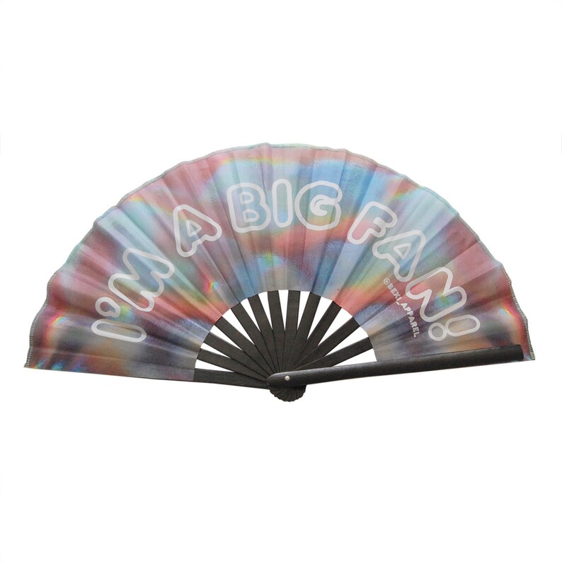 Rave Hand Fan I'm A Big Fan Large Funny Folding Bamboo | Etsy