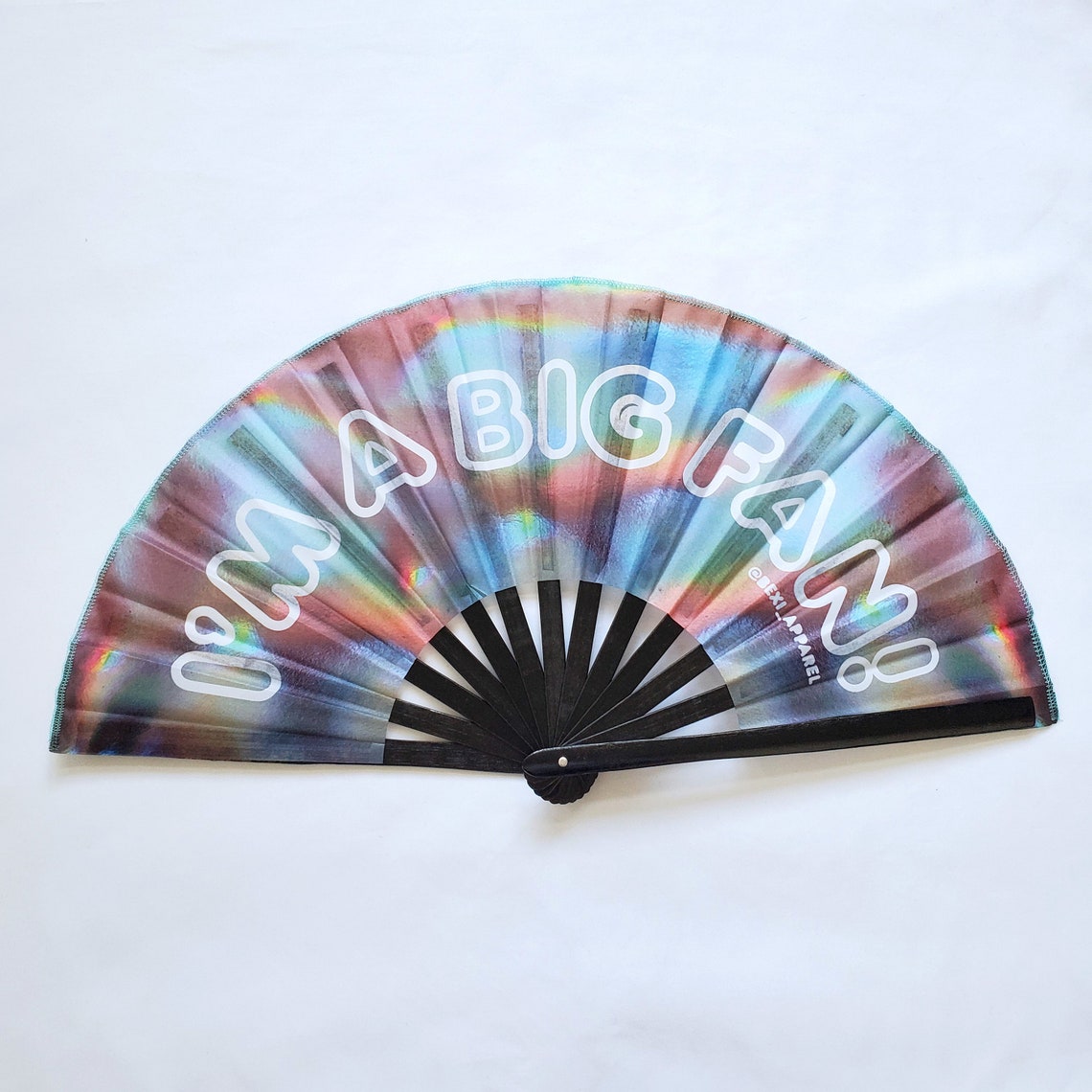 Rave Hand Fan I'm A Big Fan Large Funny Folding Bamboo | Etsy