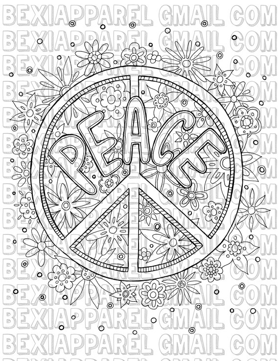 Peace Sign Coloring Book Pages