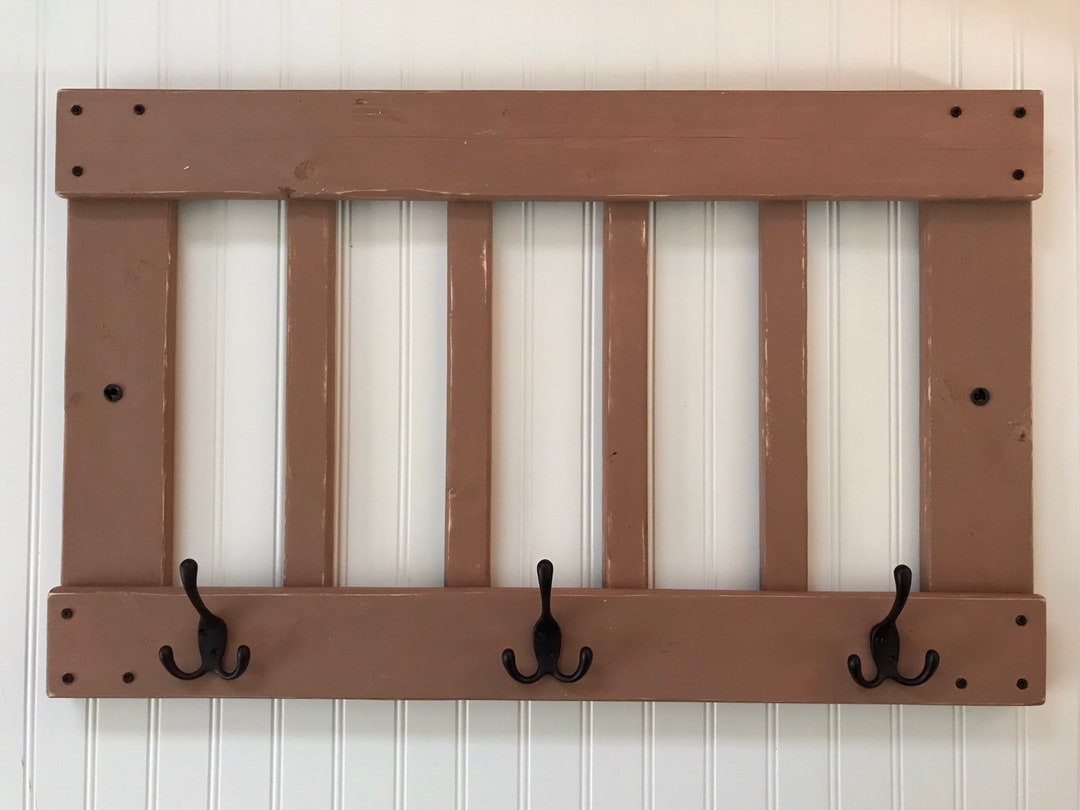 Hook Rail Row of Hooks, Farmhouse, Rustic Wood Hook Rail, Barn Stable ...
