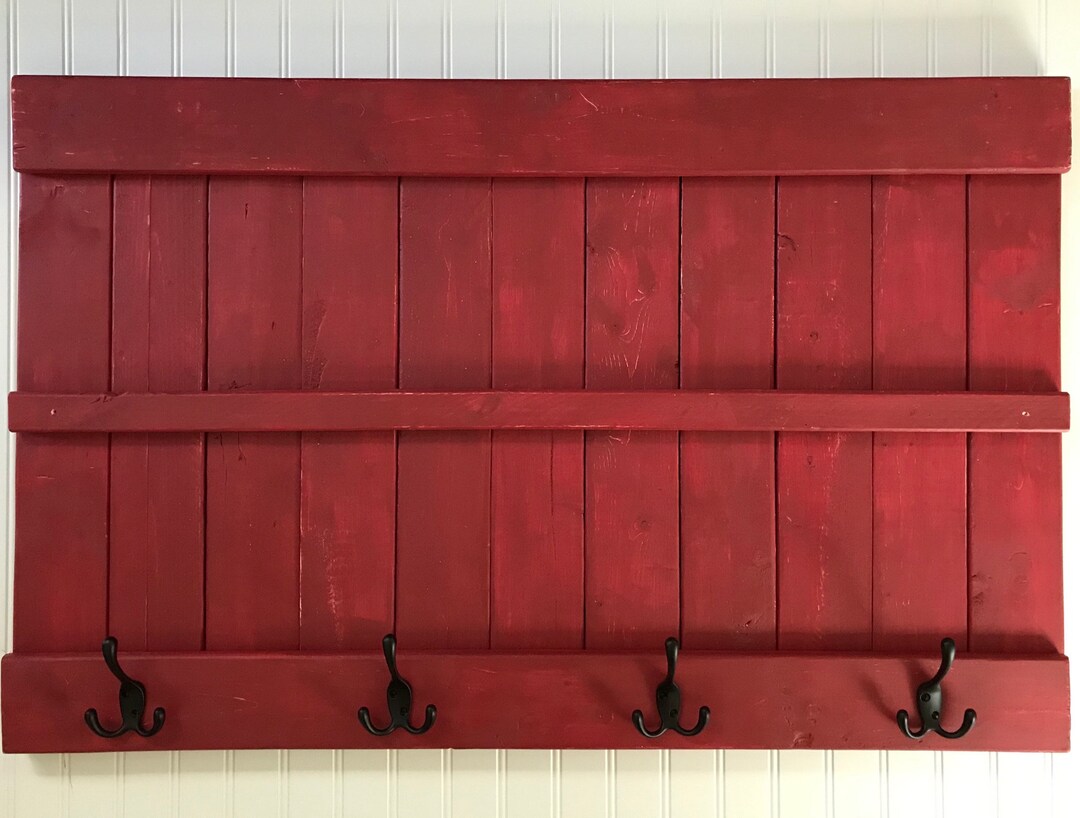 Hook Rail Row of Hooks Rustic Wood Hook Rail Barn Stable - Etsy