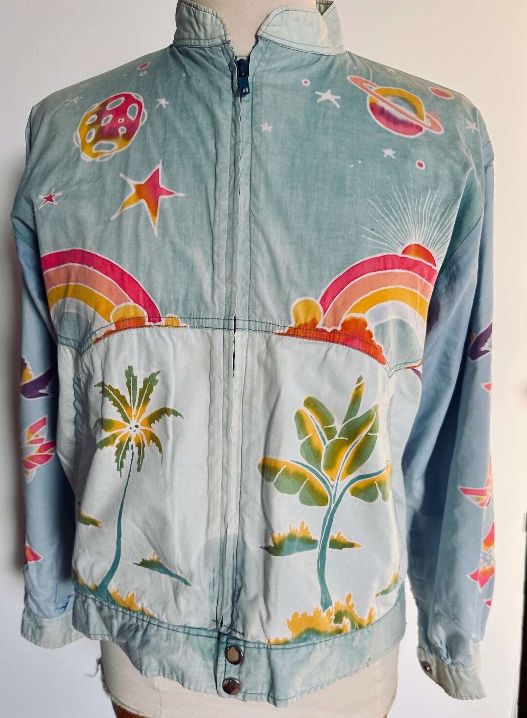 Vintage Batik Jacket ~ All Cotton, Lined With Cotton Flannel ~ Hippie ...