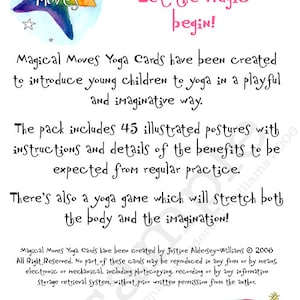 PRINT 10 COPIES of 'magical Moves' 45 Printable Children's Yoga Cards ...