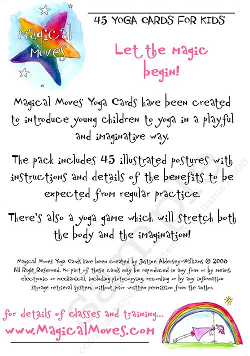 PRINT 10 COPIES of 'magical Moves' 45 Printable Children's Yoga Cards ...