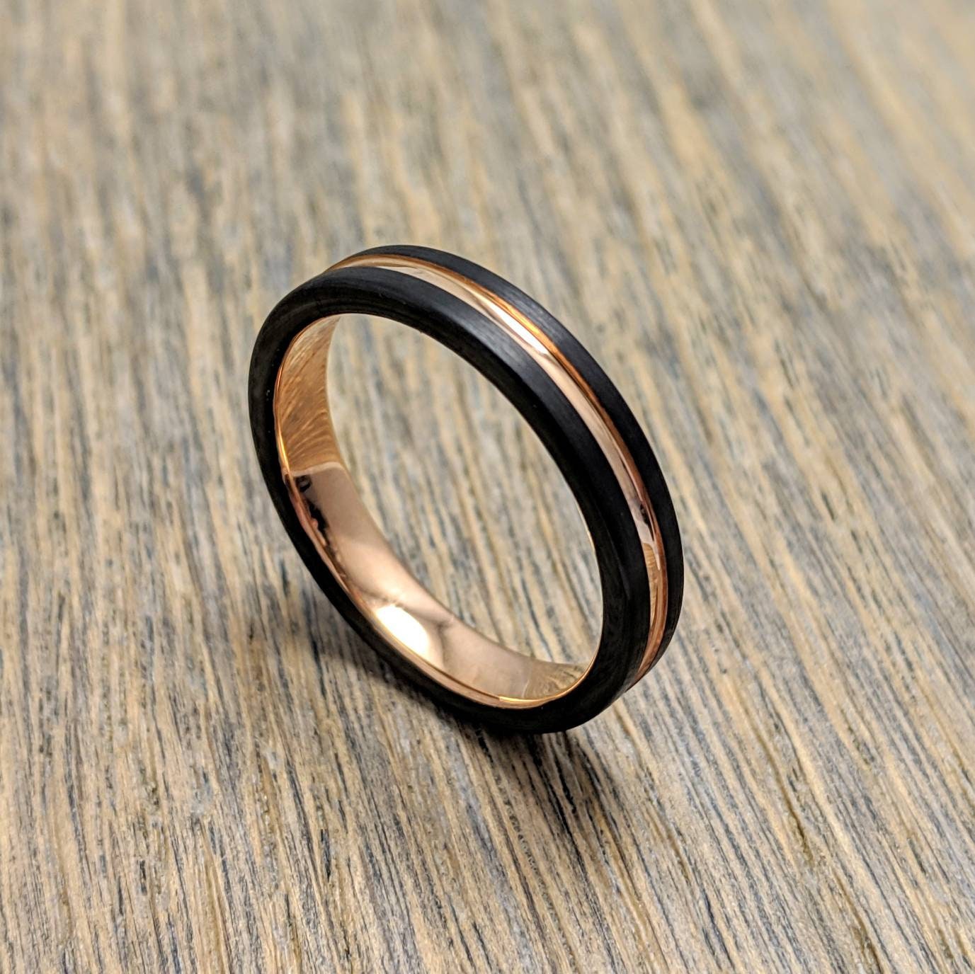 Brushed 4mm Rose Gold tungsten promise ring wedding ring | Etsy