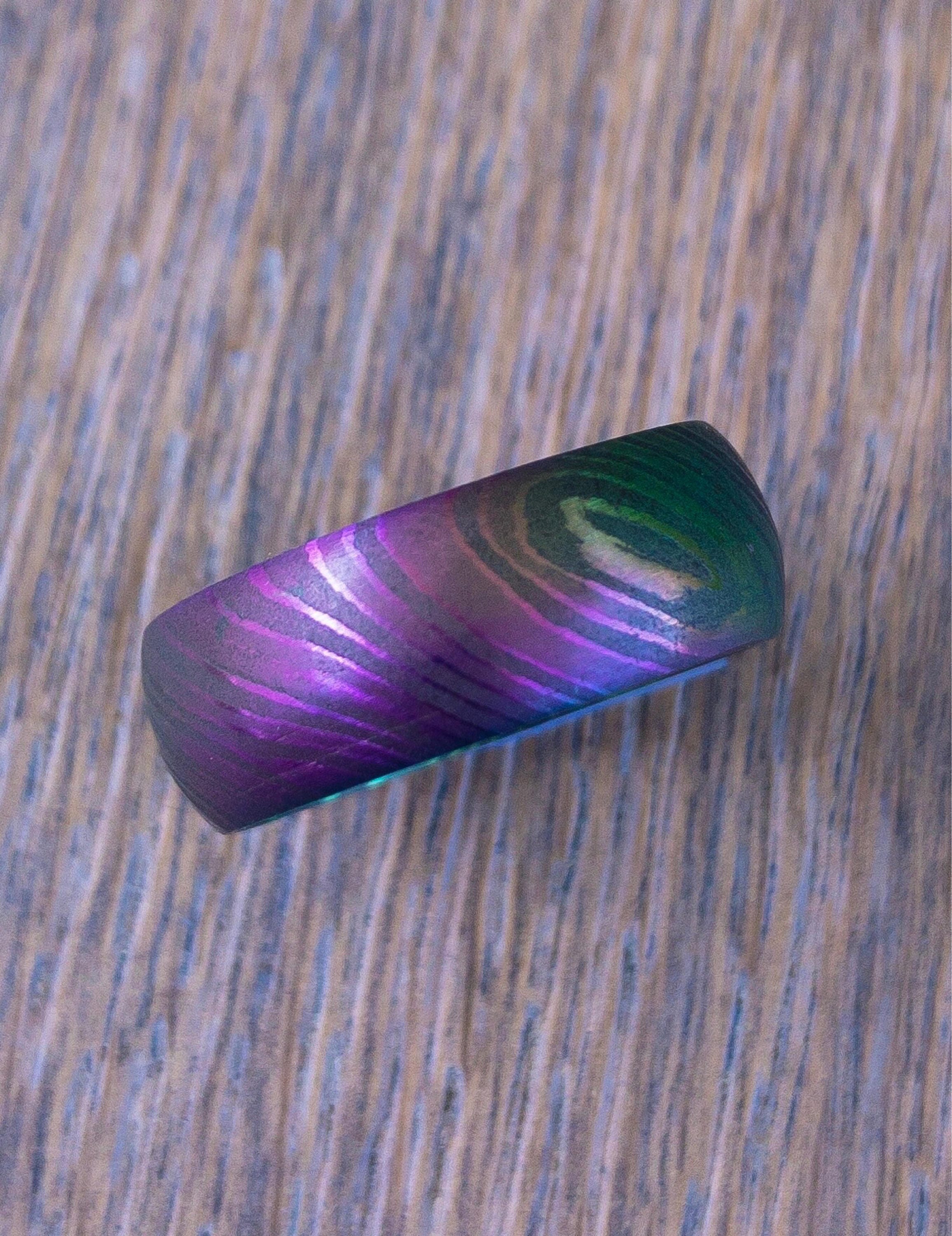 Anodized Damascus Steel Ring, Custom Made, Made to Order, Wedding Band ...