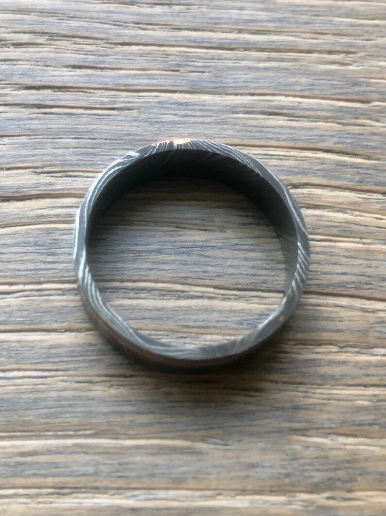 Damascus Steel Ring Copper Custom Made to Order 8mm Ring | Etsy
