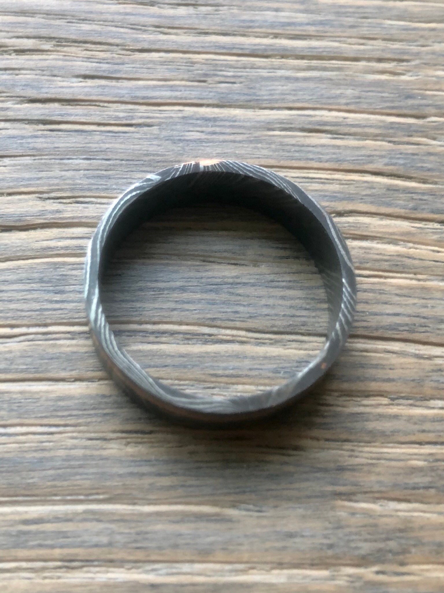Damascus Steel ring copper custom made to order 8mm ring | Etsy