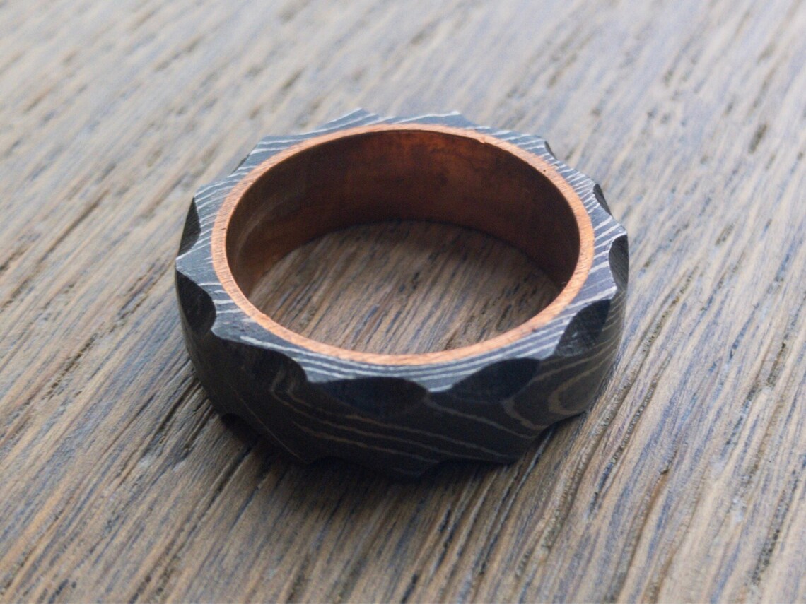 Damascus Steel ring copper custom made to order 6mm 8mm | Etsy