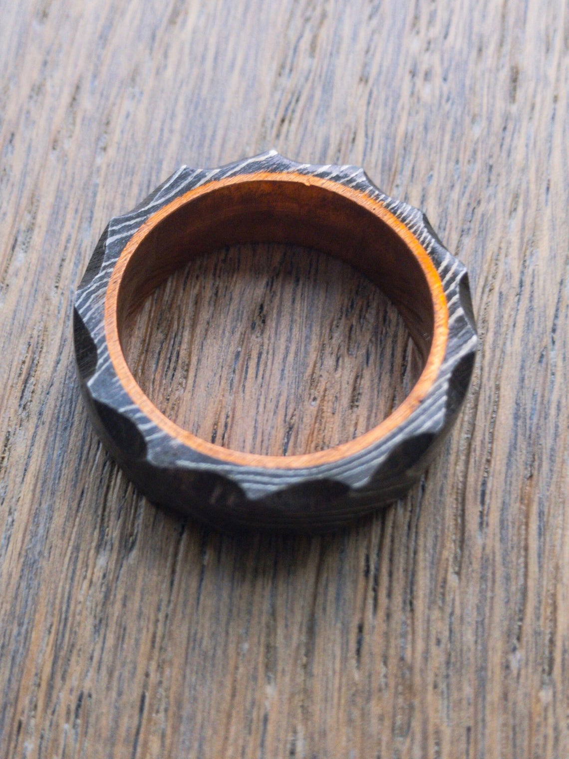 Damascus Steel ring copper custom made to order 6mm 8mm | Etsy