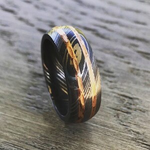 Damascus Steel Ring, Copper, Custom, Made to Order, 8mm or 10mm, Unisex ...