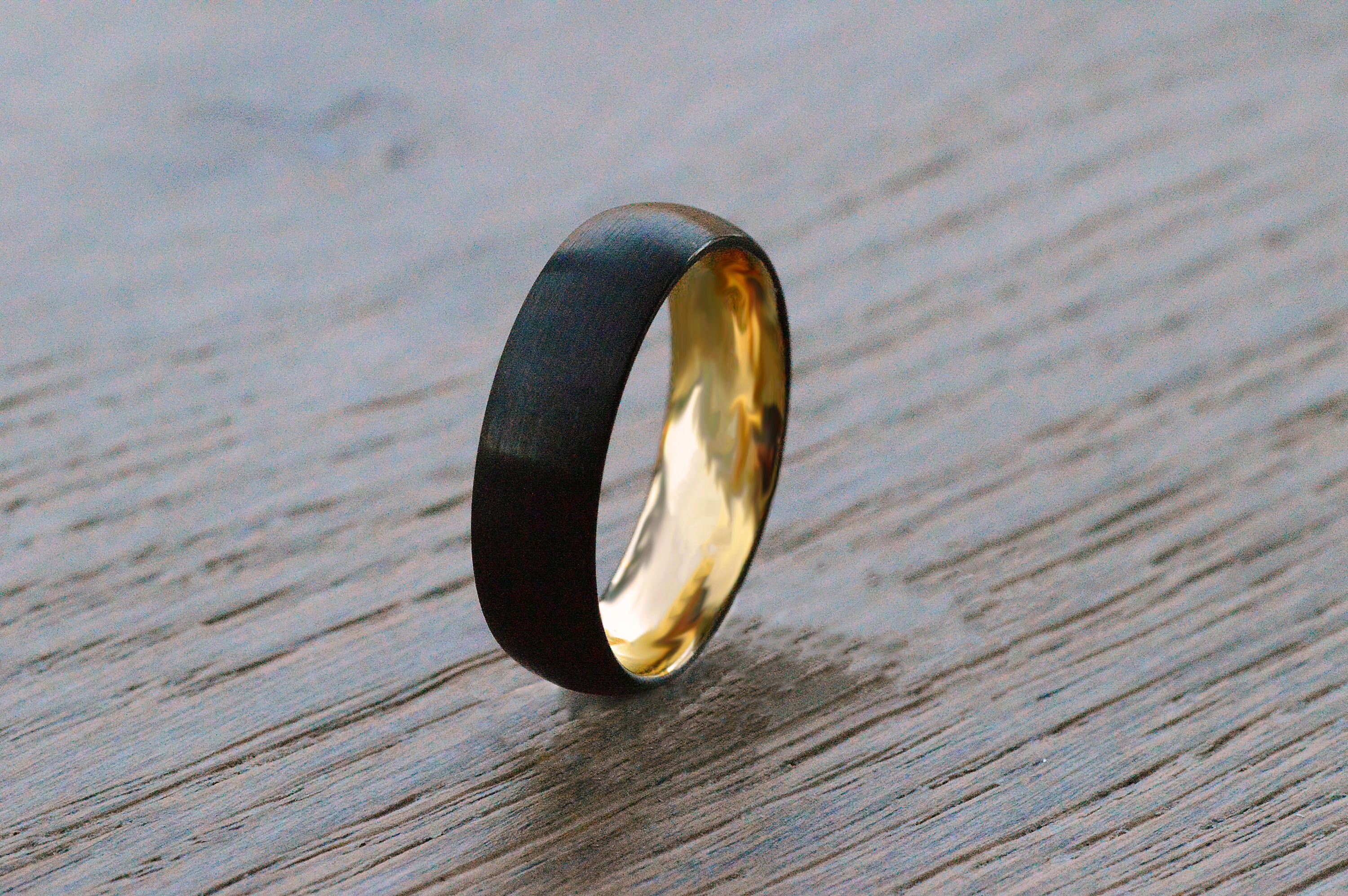 Black Gold Tungsten Carbide Ring Promise Ring Mens Tungsten | Etsy
