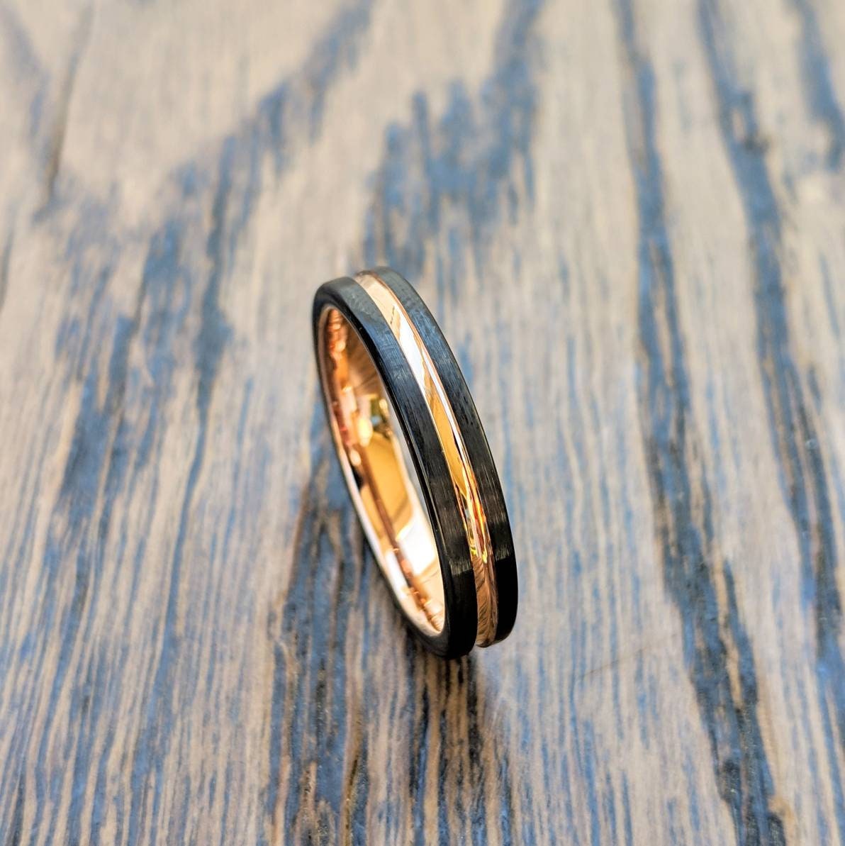 Brushed 4mm Rose Gold tungsten promise ring wedding ring | Etsy