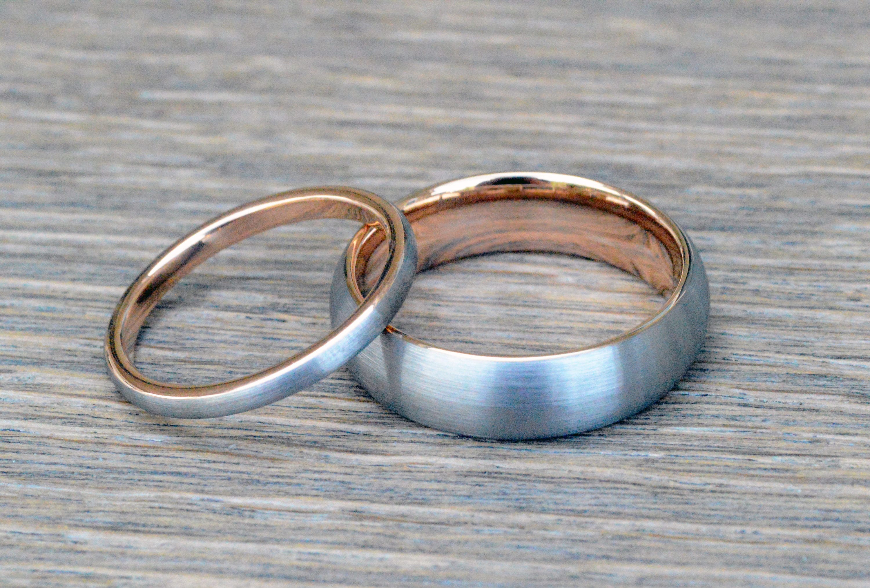 Tungsten Wedding Band 2mm Tungsten Band Rose Gold Tungsten | Etsy