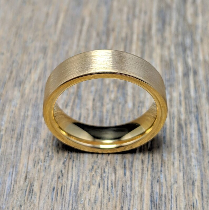 Gold Tungsten Carbide Ring Promise Ring Mens Tungsten - Etsy