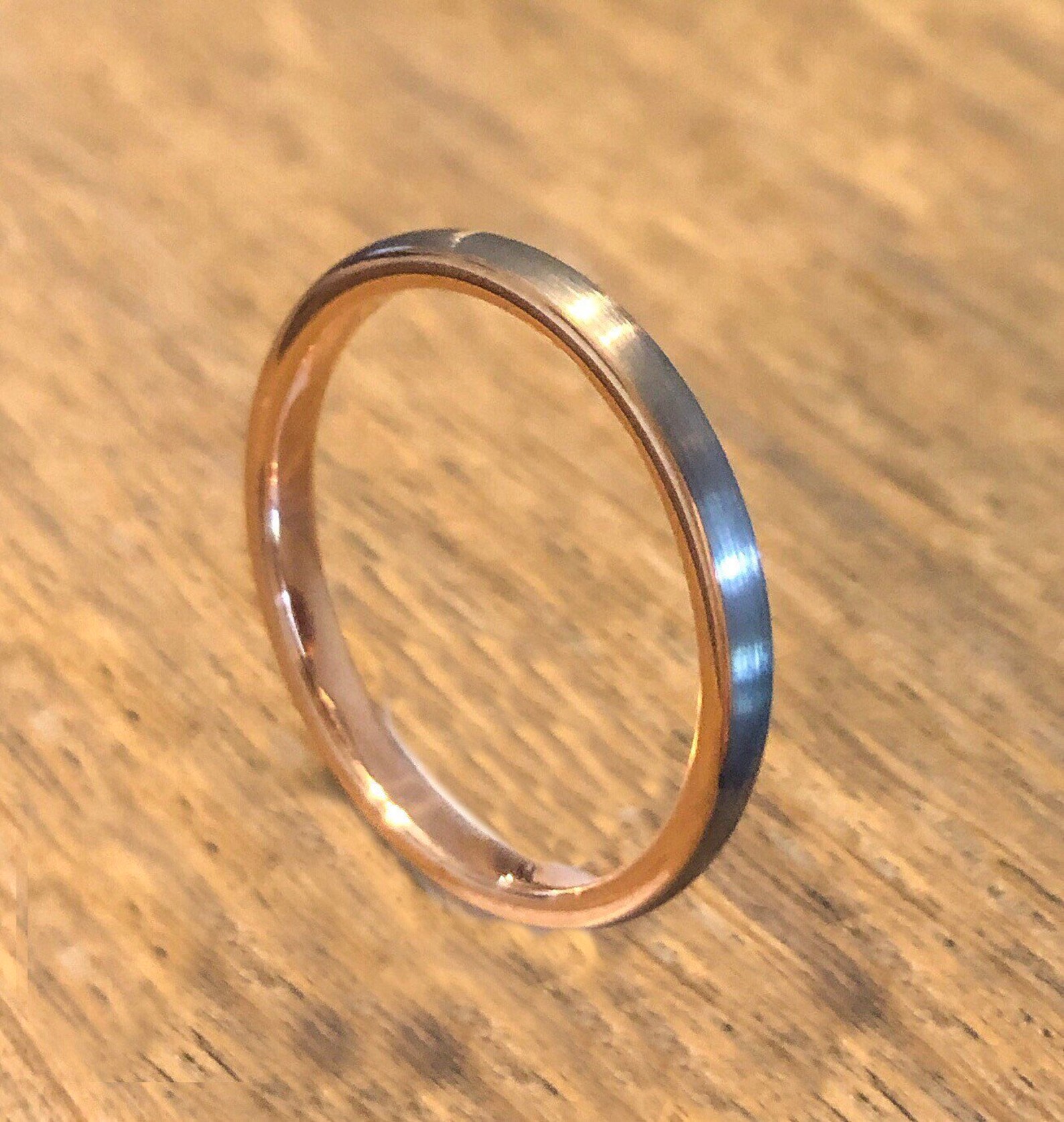 Tungsten Wedding Band 2mm Tungsten Band Rose Gold Tungsten - Etsy