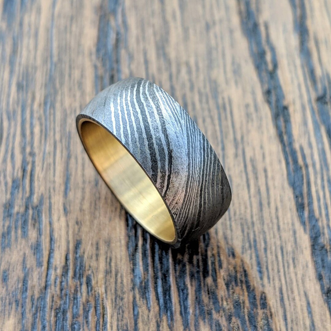 Damascus Steel Ring, Made to Order Ring, 8mm Mens Ring, Unisex Ring ...