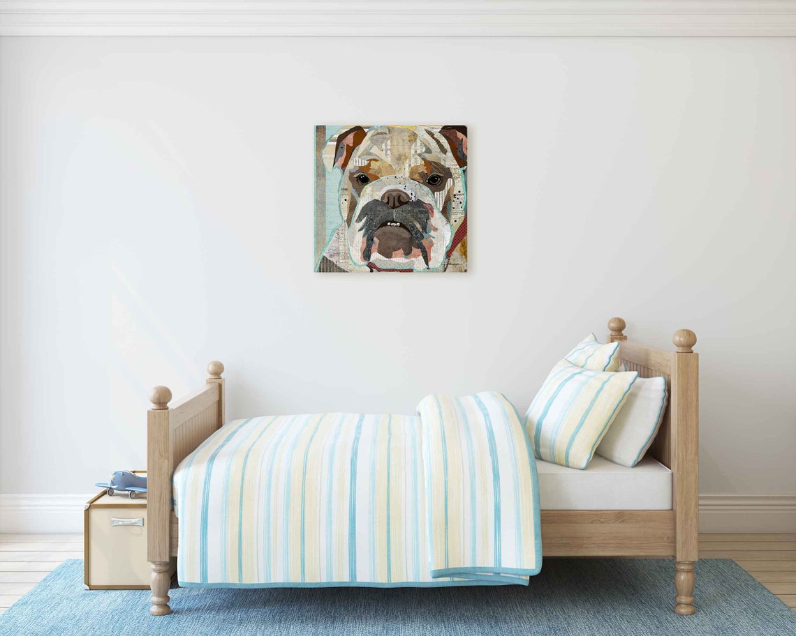 English Bulldog Collage Canvas Art – Gallery Wrapped Dog Lover Gift - Etsy