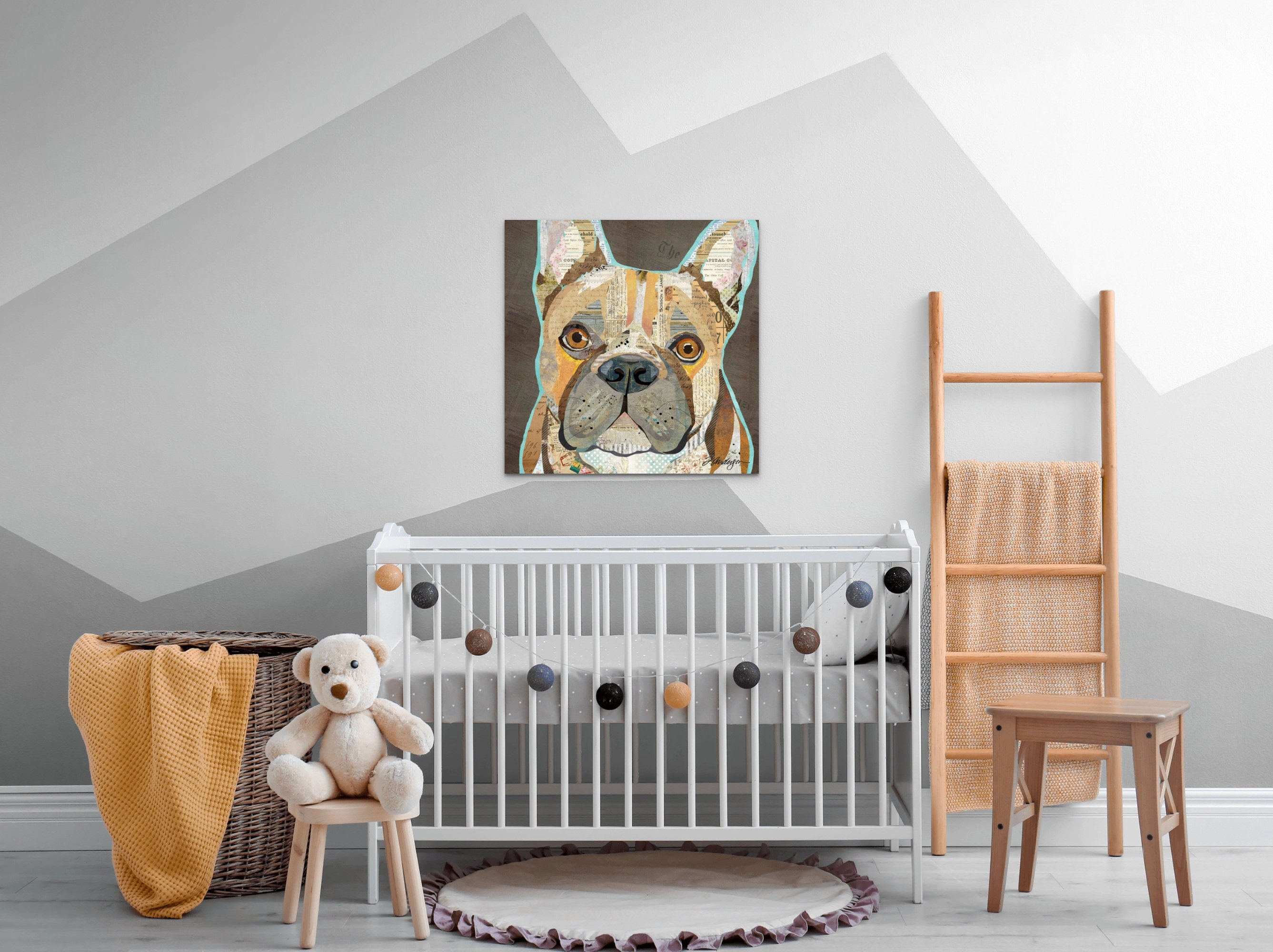 French Bulldog (frenchie) - A Dog Art Collage Wall Hanging for ...