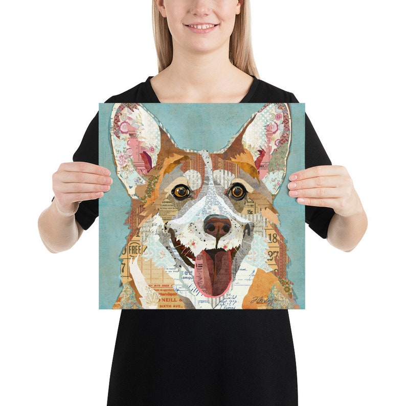 Welsh / Cardigan Corgi Collage Art Whimsical Dog Breed Wall - Etsy