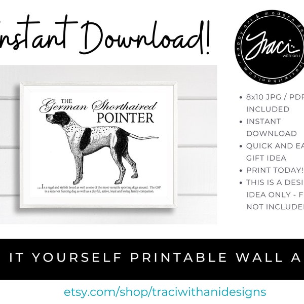 Vintage German Shorthaired Pointer Print - Etsy