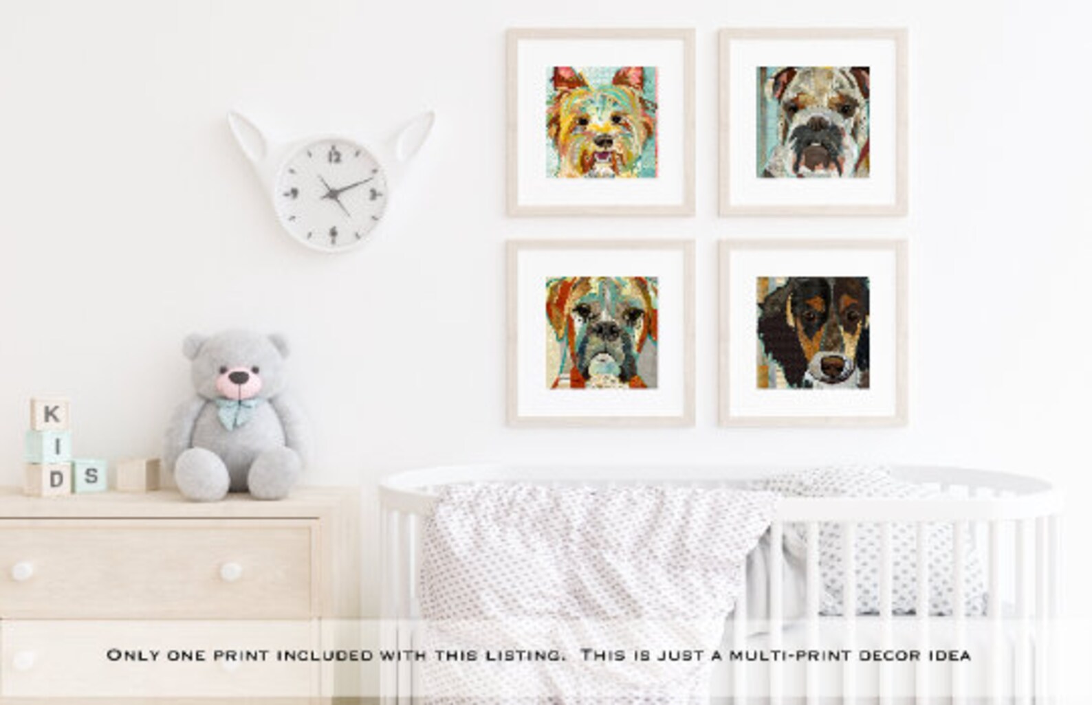 English Bulldog / Bully Collage Art Vintage and Rustic Style | Etsy