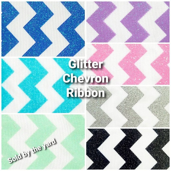 Glitter Sugar Chevron Ribbon Ribbon by the Yard 1 1 2 Grosgrain Ribbons Wholesale Ribbons Ribbon for Sale Hair Bow Ribbons Etsy Canada