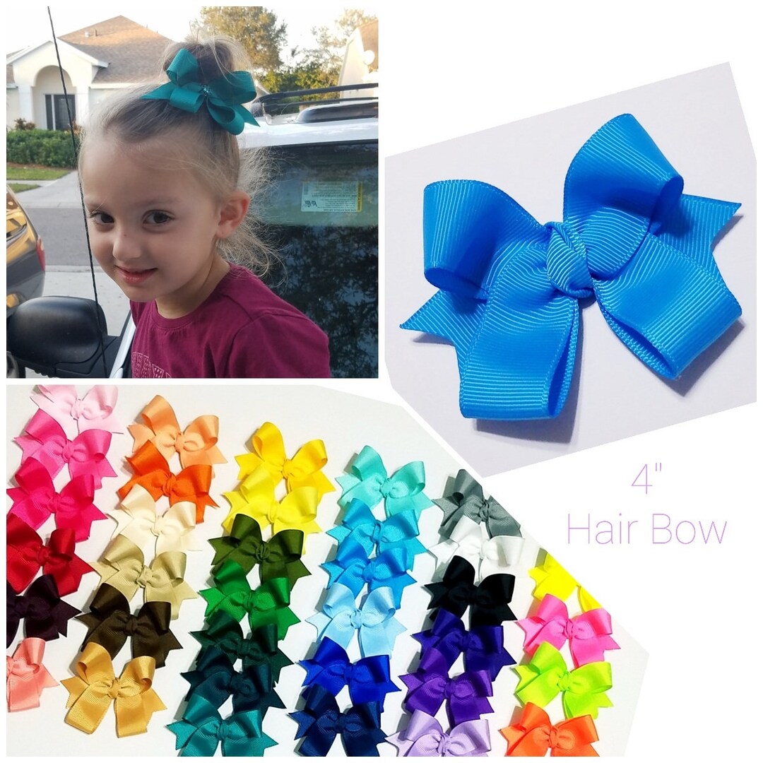 U Choose 4 Inch Hair Bows 35 Colors Hairbows Boutique - Etsy