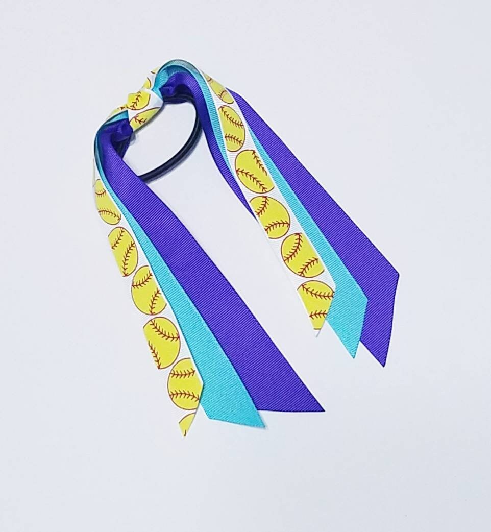Softball Baseball Hair Tie – Custom Team Colors, Pony Tail Bow - Etsy