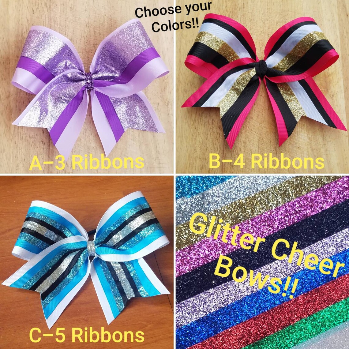 Glitter Cheer Bows cheer Bows Cheerleading Bows Sports - Etsy