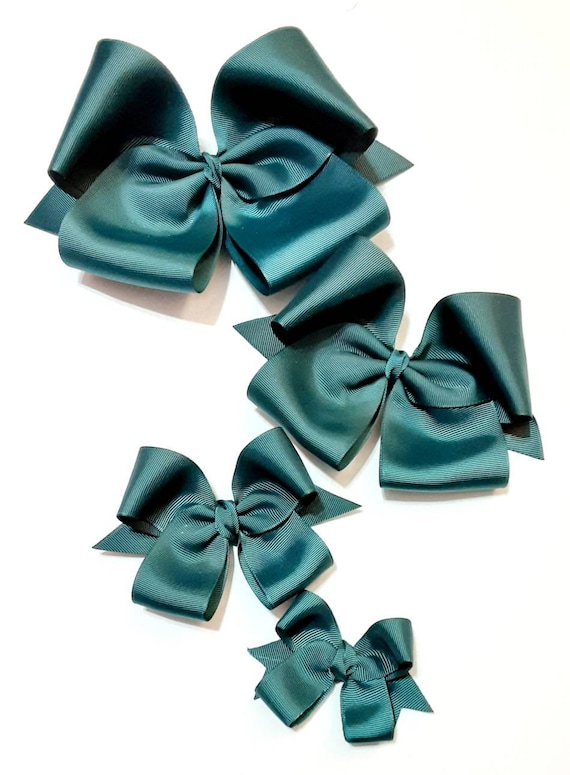 Dark Teal Hair Bows Bows Hair Bows Hair Bows for Girls | Etsy