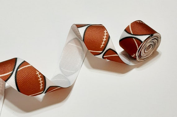 7 8 Football Ribbon Football Print Ribbon Ribbon by the Yard Wholesale Ribbon Football Ribbon Hair Bow Ribbon DIY Crafts Etsy