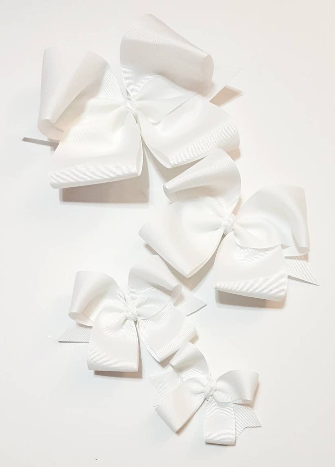 White Hair Bows - Bows - Hair Bows - Hair Bows for Girls - 5" Hair Bows ...