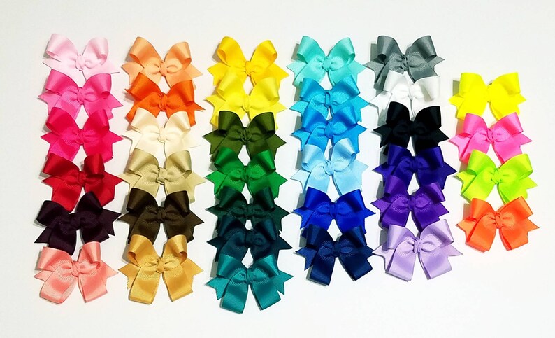 U Choose 4 Inch Hair Bows 35 Colors Hairbows Boutique | Etsy