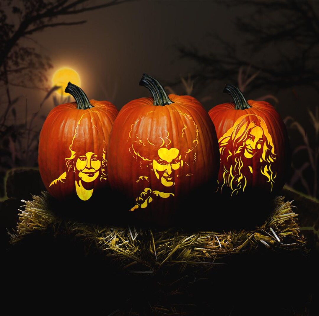 The Sanderson Sisters- (3 Designs) Templates/patterns for Carving ...