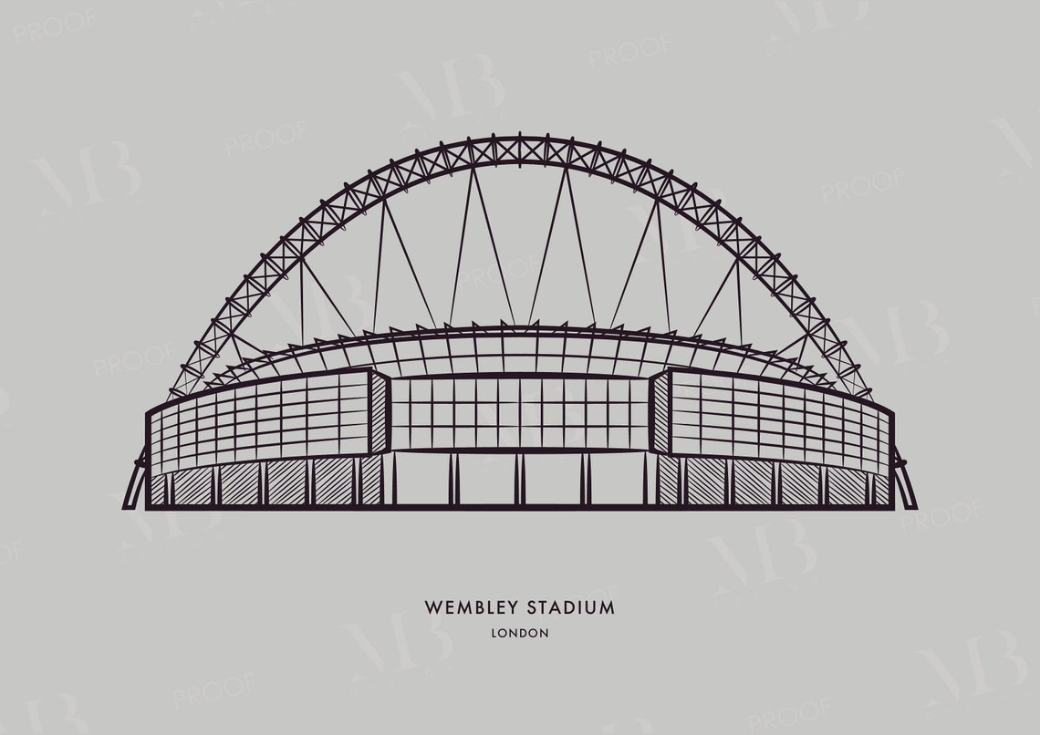 Wembley Stadium London Digital Art Illustration Poster Print - Etsy