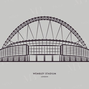Wembley Stadium London Digital Art Illustration Poster Print - Etsy