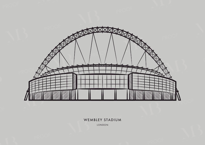 Wembley Stadium London Digital Art Illustration Poster Print - Etsy