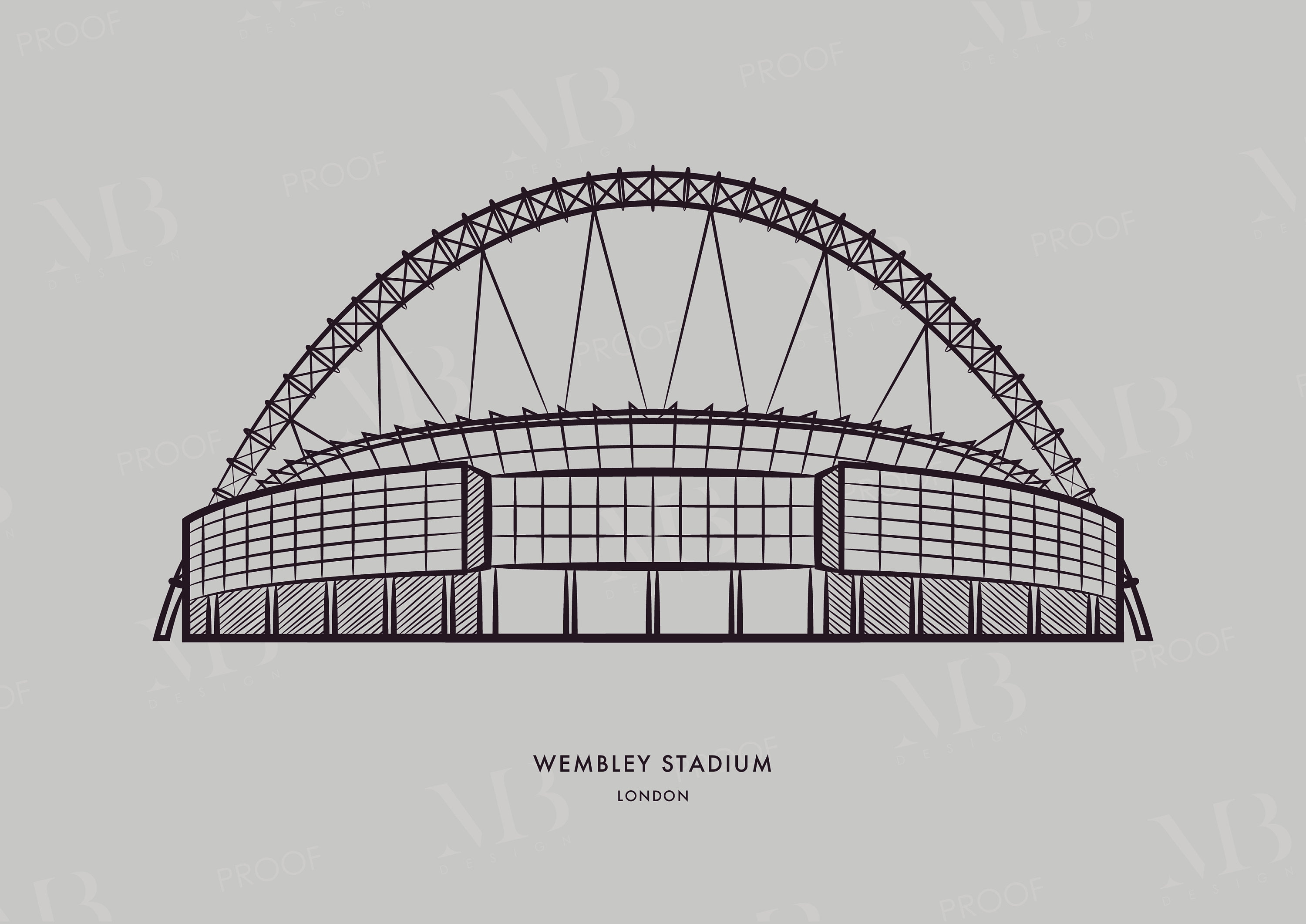 Wembley Stadium London Digital Art Illustration Poster Print - Etsy