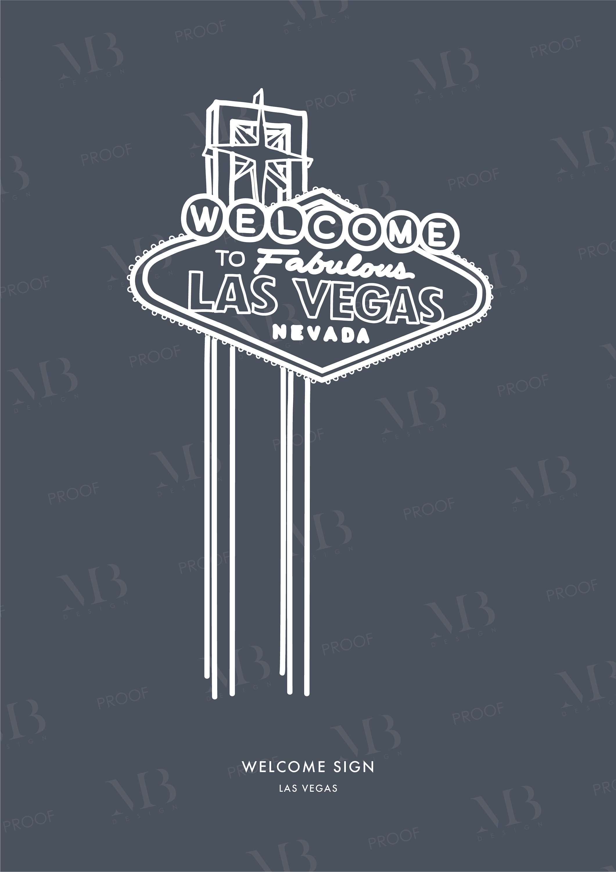 Welcome Sign Las Vegas Digital Art Illustration Poster | Etsy