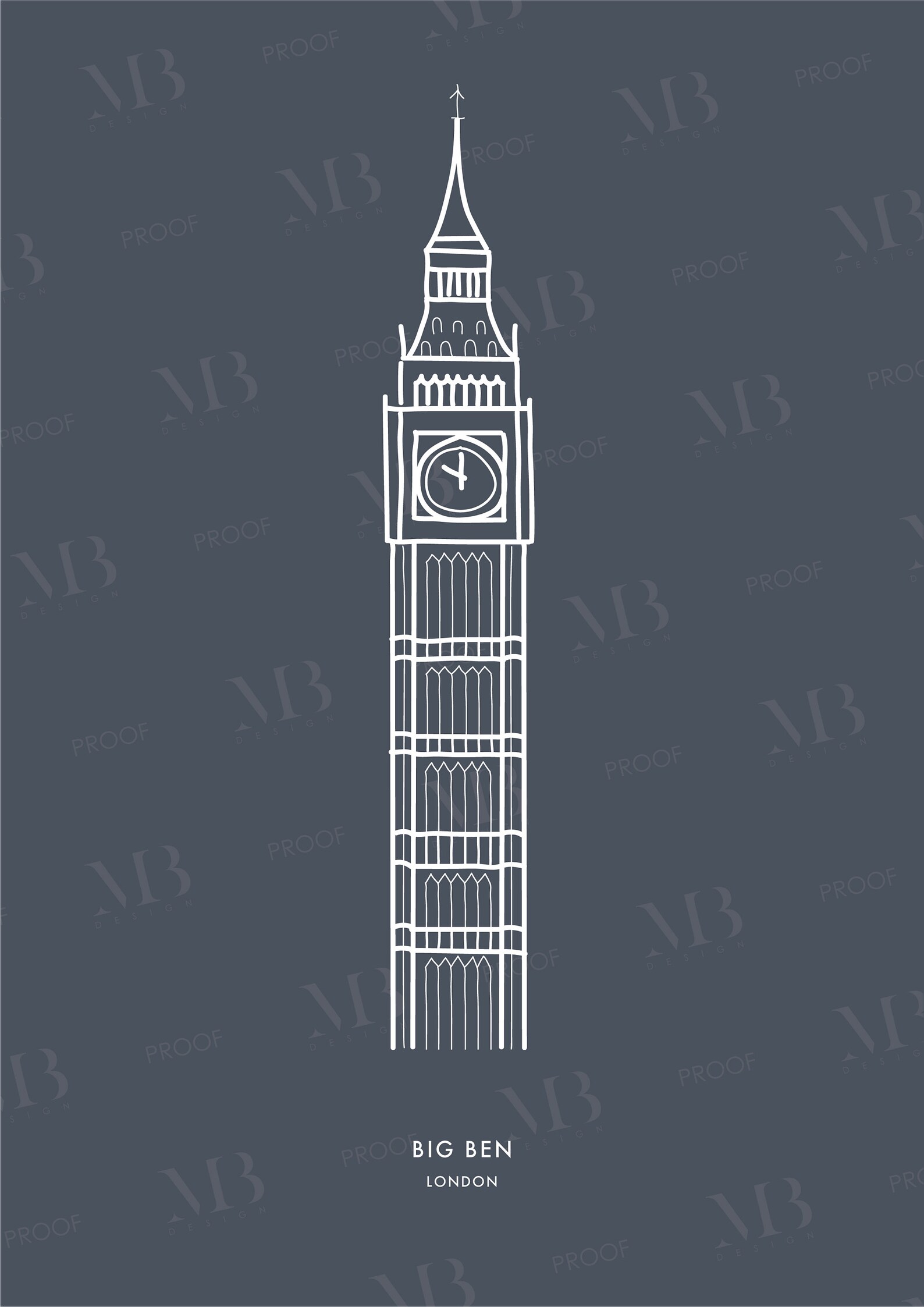 Big Ben London Digital Art Illustration Poster Print | Etsy