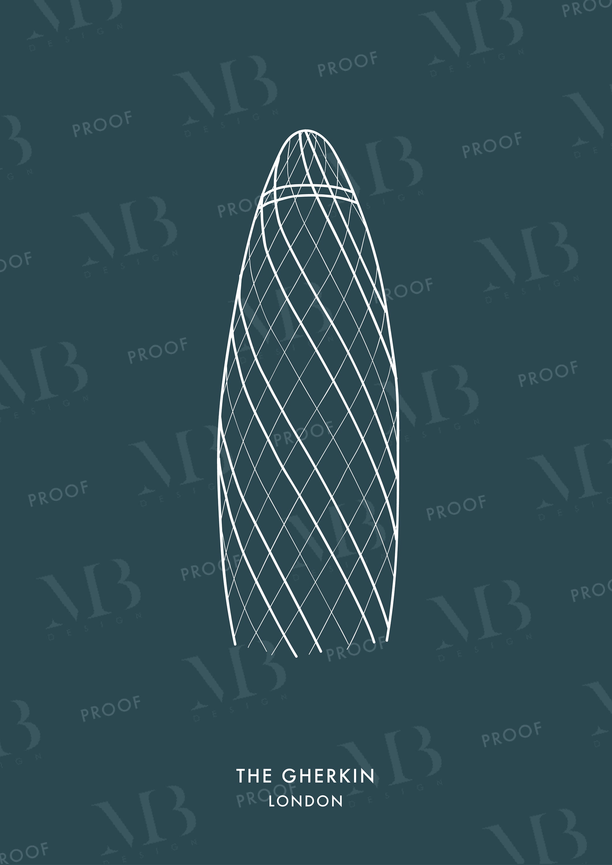 The Gherkin London Digital Art Illustration Poster Print | Etsy