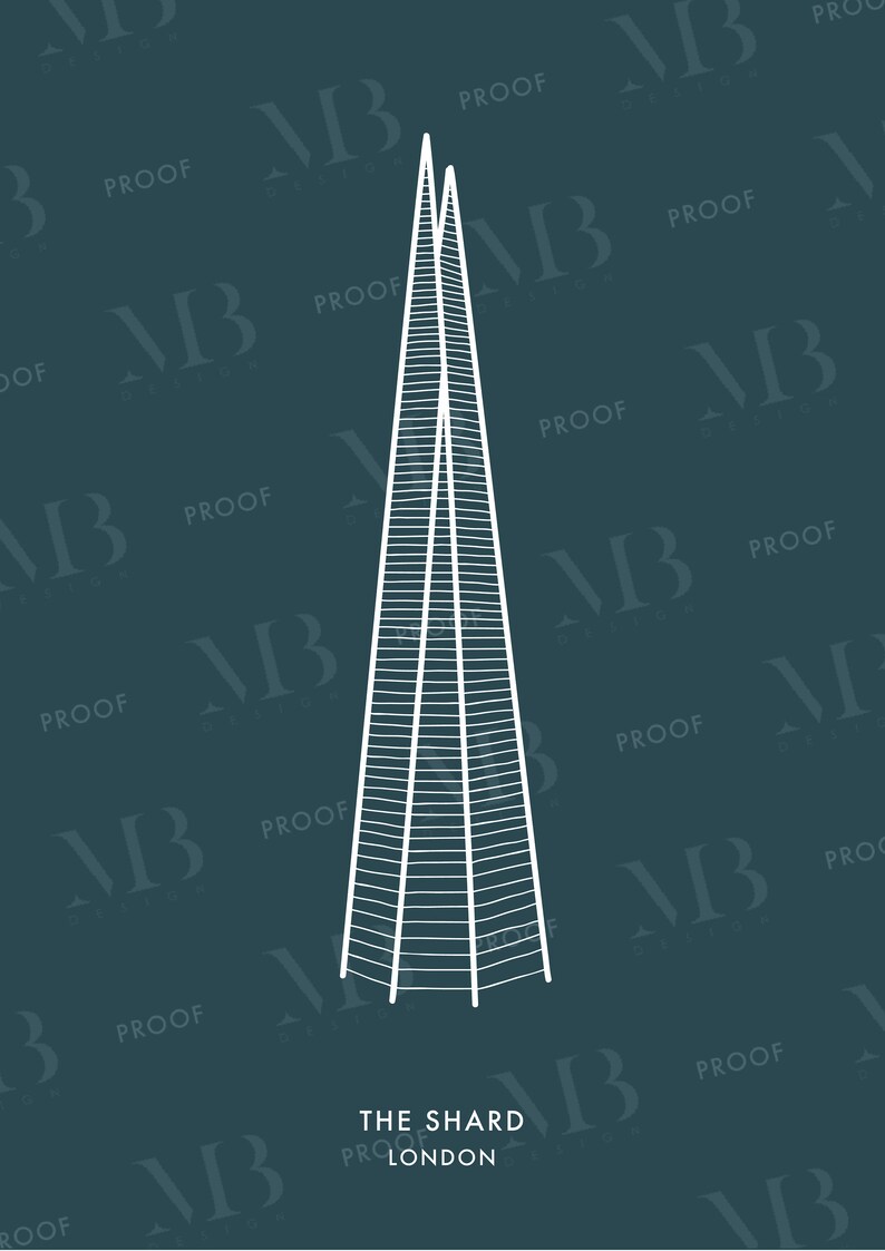 The Shard London Digital Art Illustration Poster Print | Etsy