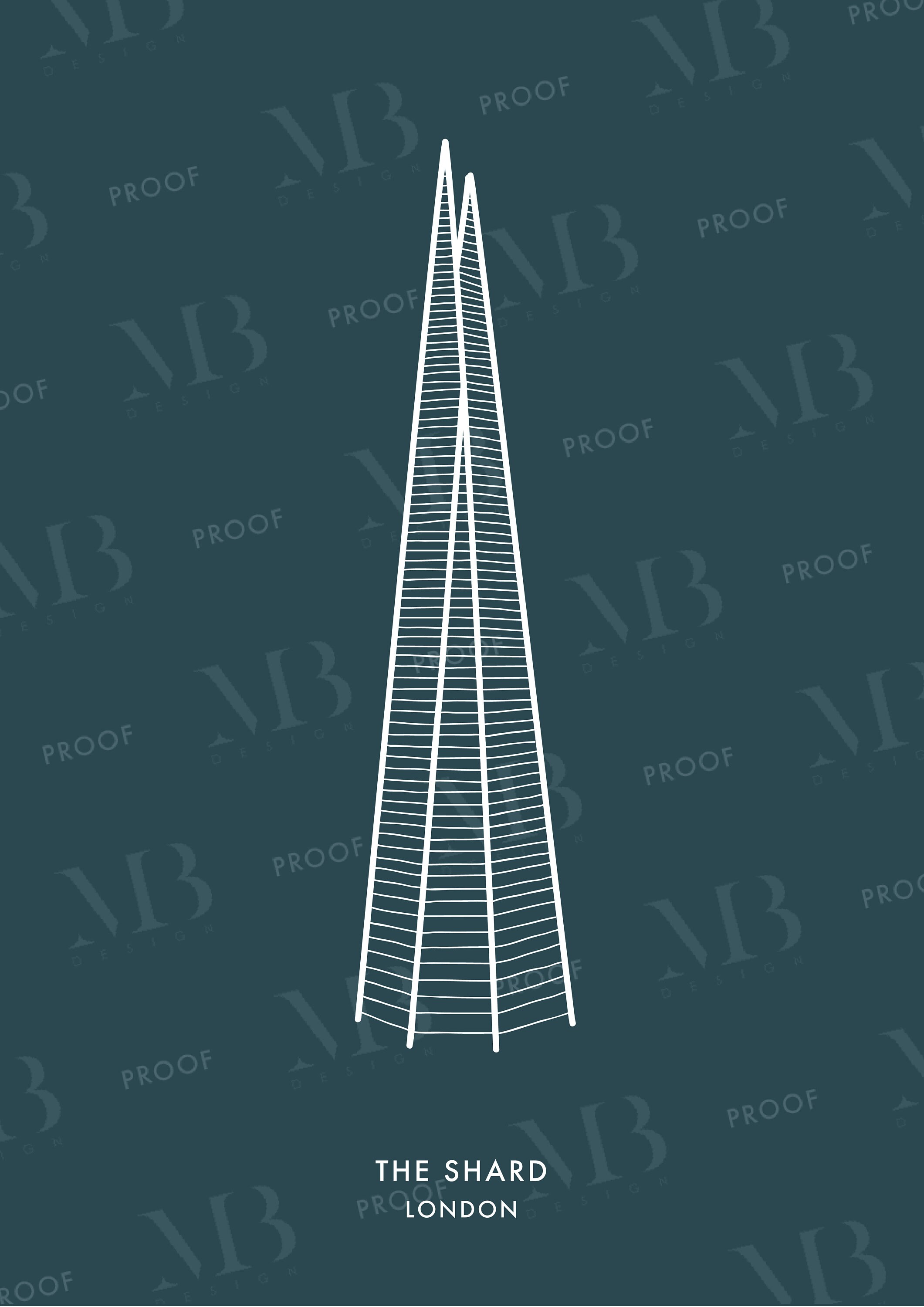 The Shard London Digital Art Illustration Poster Print | Etsy
