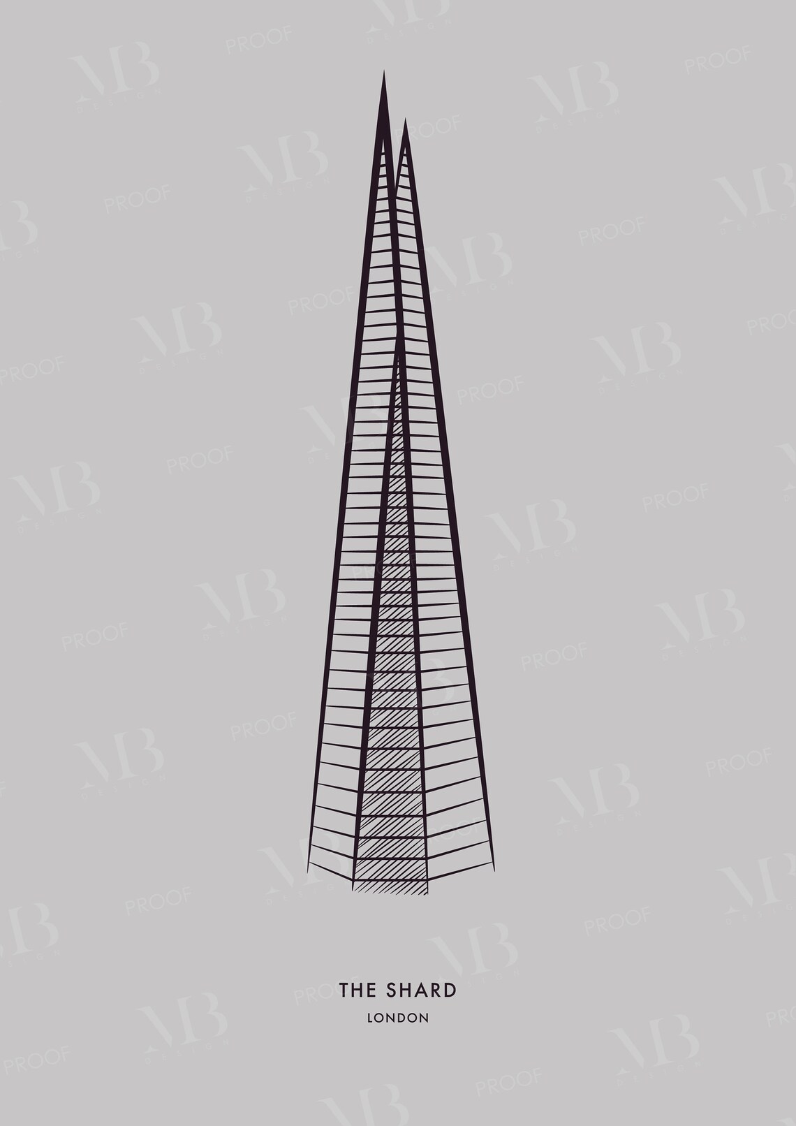 The Shard London Digital Art Illustration Poster Print - Etsy