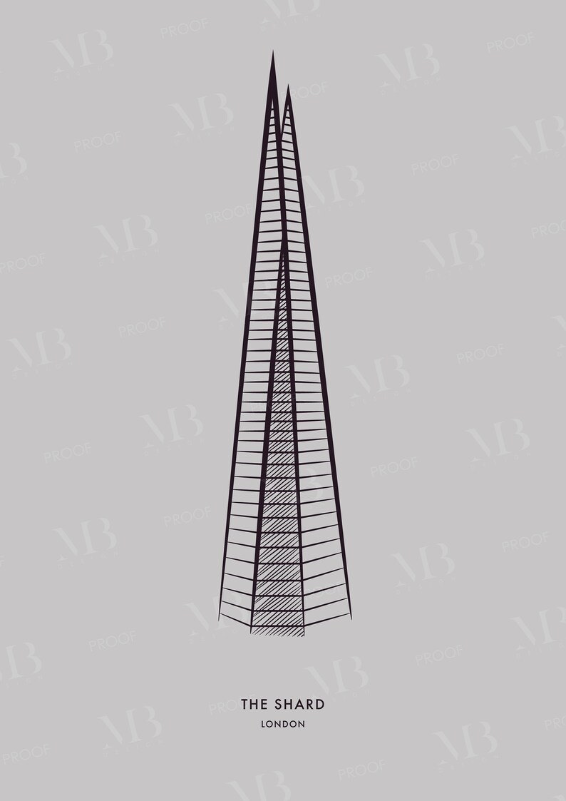The Shard London Digital Art Illustration Poster Print - Etsy