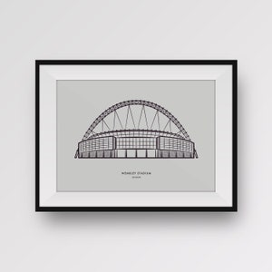 Wembley Stadium London Digital Art Illustration Poster Print - Etsy