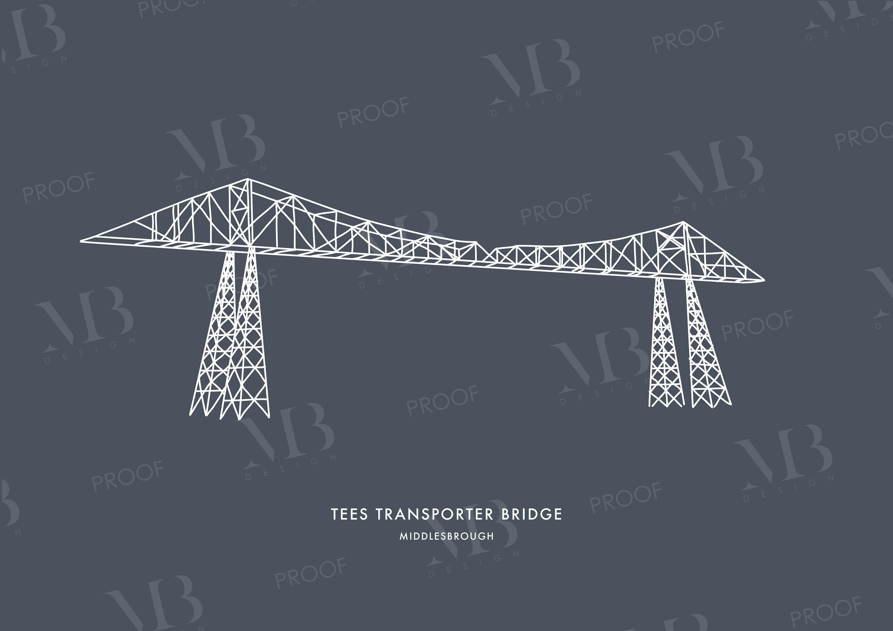 Tees Transporter Bridge Middlesbrough Digital Art | Etsy